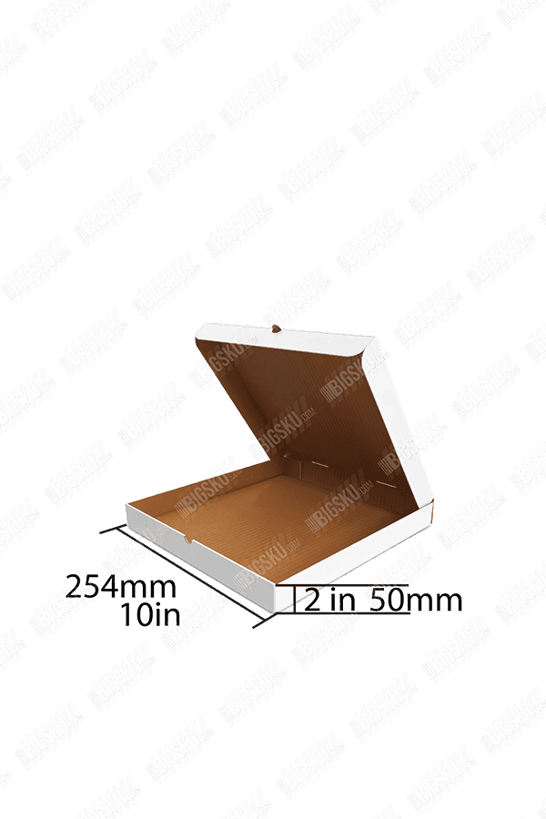 Corrugated Pizza Box - 10"x10"x2" Wholesale | BIGSKU Canada