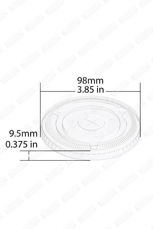 Flat Cup Lid 98mm - Clear | BIGSKU Canada
